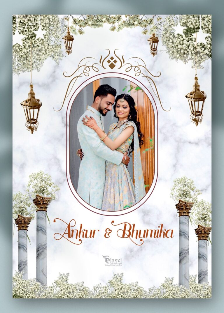 Traditional Theme white color Best Gujrati Wedding Kankotri Digital ...