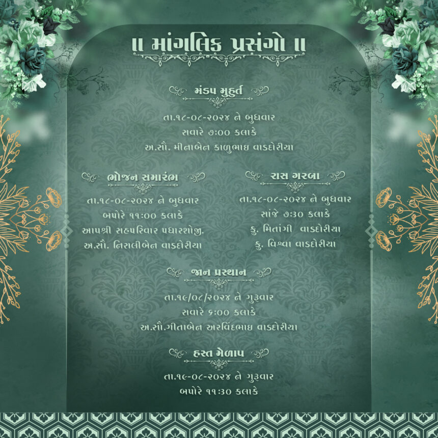Traditional Theme white color Best Gujrati Wedding Kankotri Digital ...
