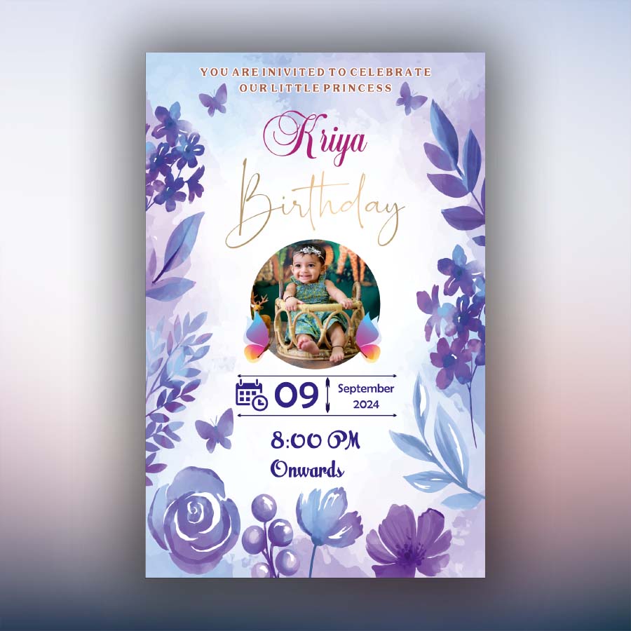Birthday Party Invitation Card BIR202405 – Tejasvi Graphics