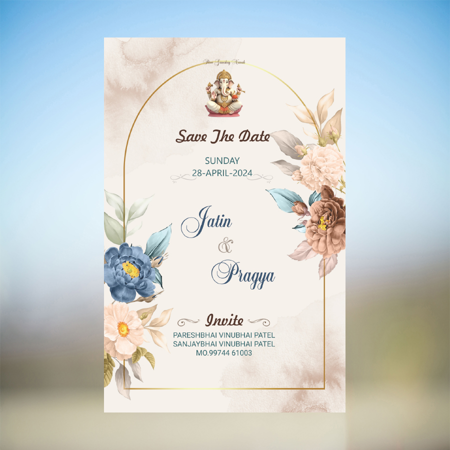Double Page English Engagement Card – Tejasvi Graphics