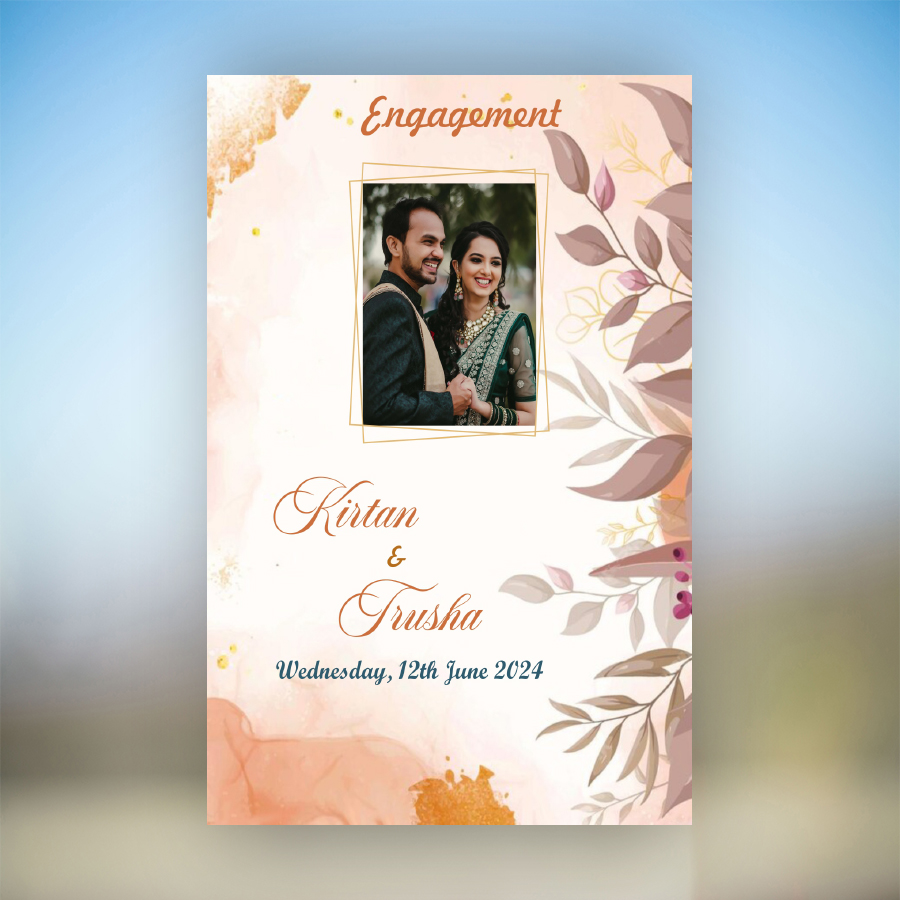 Double Page English Engagement Card – Tejasvi Graphics